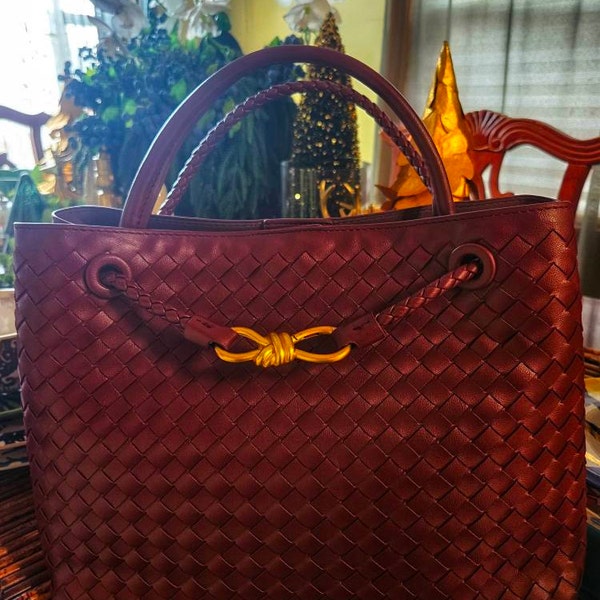 Interwoven Hobo Tote for Busy Mom Shoulder Bag Braided Design Luxury ...