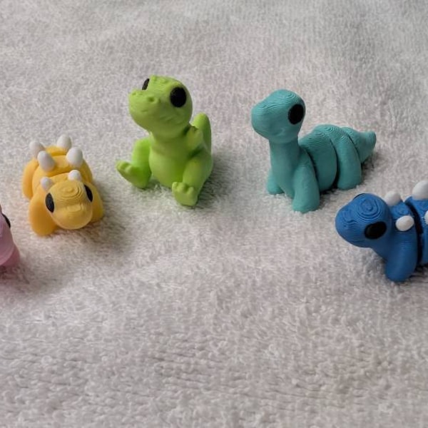 3D Printed Baby Dinosaur Fidget Toy Bundle, 3D Print Mini Cute Dino ...