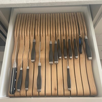 Custom Knife Block Storage Drawer Insert - Etsy