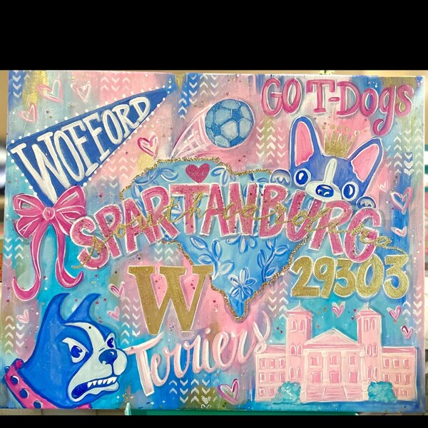 Custom Painted College Canvas - Etsy
