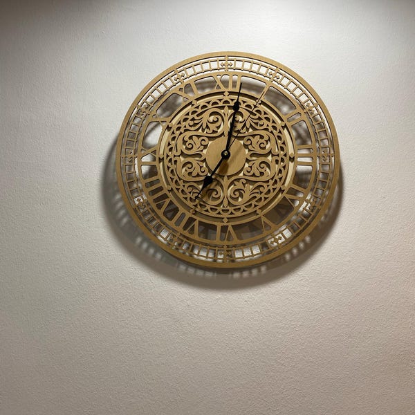 Decorative, BOHO Wooden Wall Clock, French Vintage Chic, Multi Layered ...