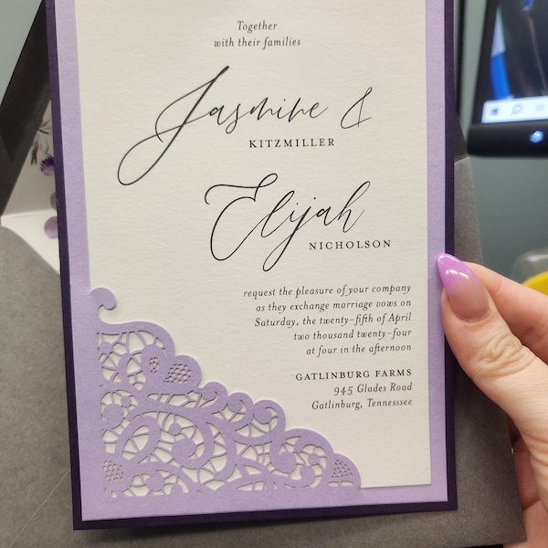 Vellum Jacket Wedding Invitations, Tropical Beach, Palm Tree Beach ...