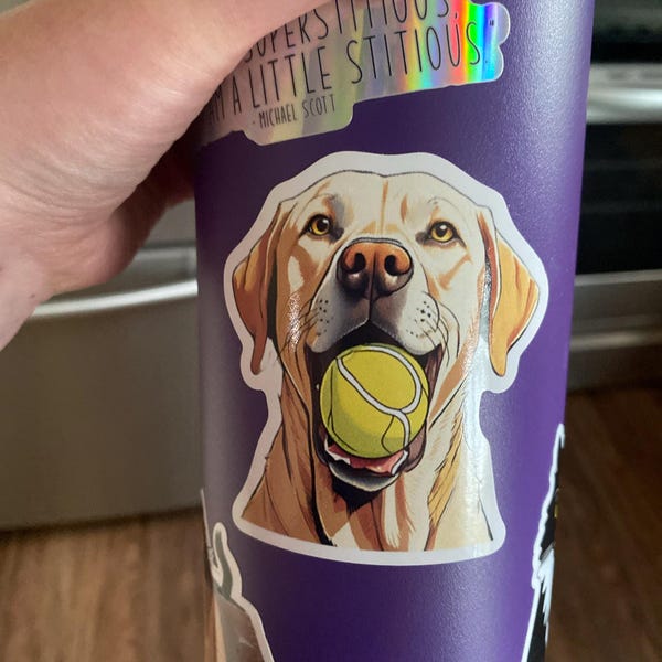 Adorable Black Lab Pet Sticker - Waterproof Sticker for Hydroflask ...