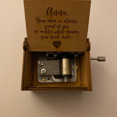 Cute Tiny Hand-cranked Wooden Music Box Custom Engraving Selection of ...