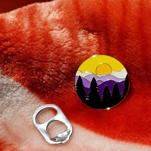 Subtle Nonbinary Flag Enamel Pin Mountain Pin Pride Pin Enamel Cute Pin Set Pins Laple Pin Hard ...
