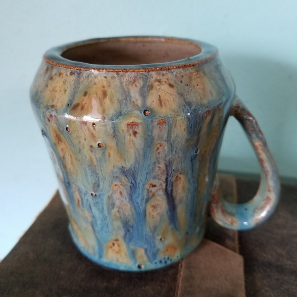 Wonky Rustic Blue Mug | Wheel Thrown Ceramic | Pottery | Stoneware - Etsy