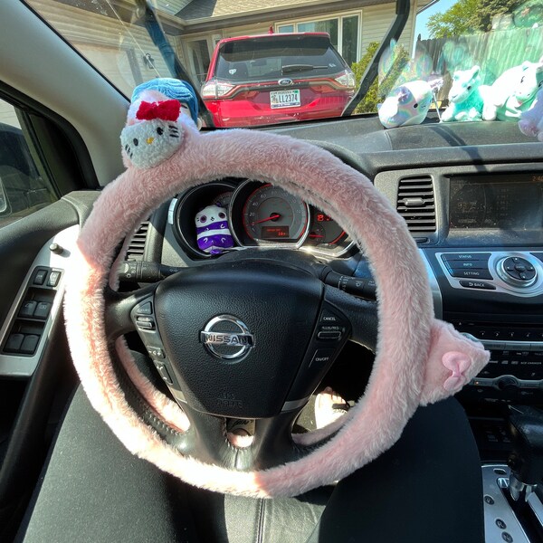 Cute Warm Plush Steering Wheel Cover for Women, Steering Wheel Cover ...