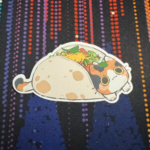 Cute Cat Sticker Taco Cat Sticker Kawaii Sticker Cute Sticker Vinyl ...