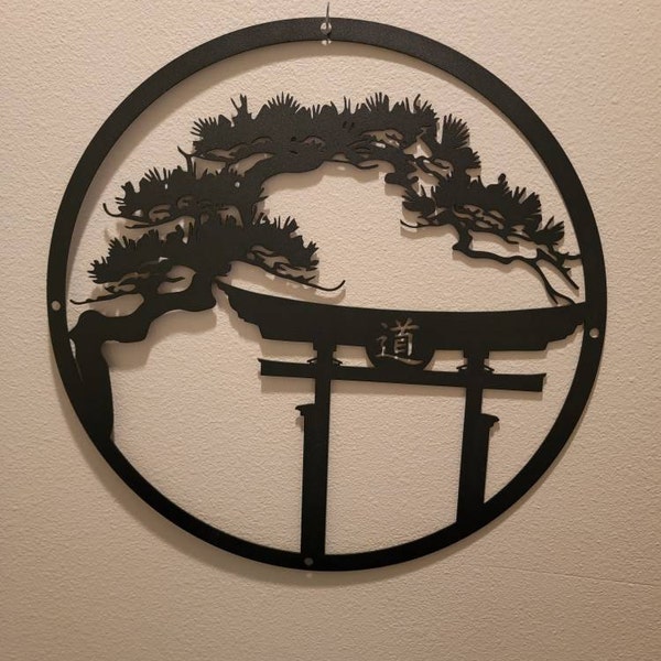 Japanese Metal Art,tori Gate Art Bonsai Tree Metal Wall Art Japanese ...