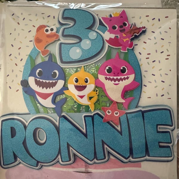 Baby Shark Cake Topper, Baby Shark Birthday, Cupcake Topper, Ping Fong ...