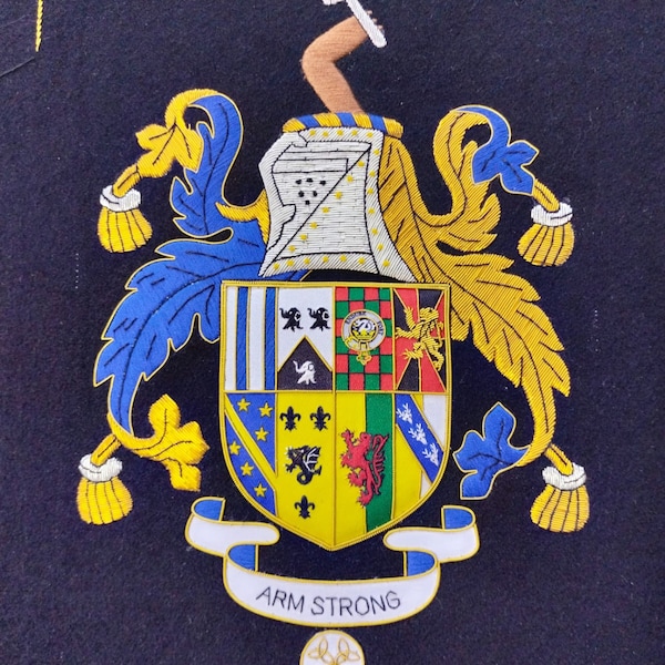Hand Embroidered Gold Bullion Wire Alphabet Crest Blazer Badge Handmade ...