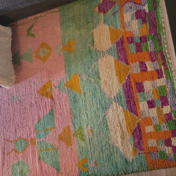 Custom Moroccan Rug With Neutral Beige , Hand Made Rug, off White Rug ...