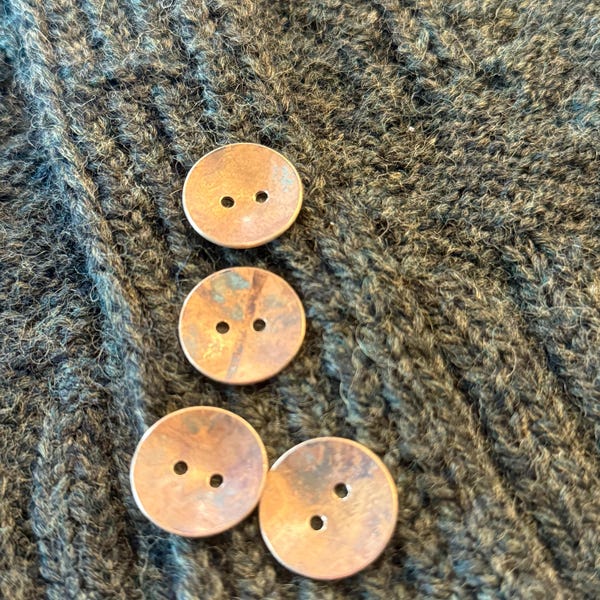 Handmade Metal Buttons: Antique Finish Brass and Copper - Etsy