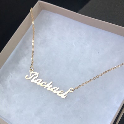 Rachael Name Necklace Gold, Name Necklace, Vintage Name Necklace Gold ...