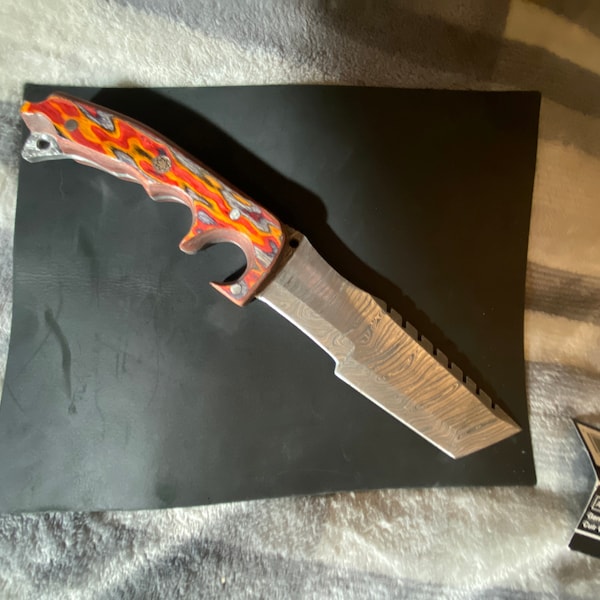 12" Long Custom Hand Made Damascus Steel Blank Tracker Blade Tracker ...