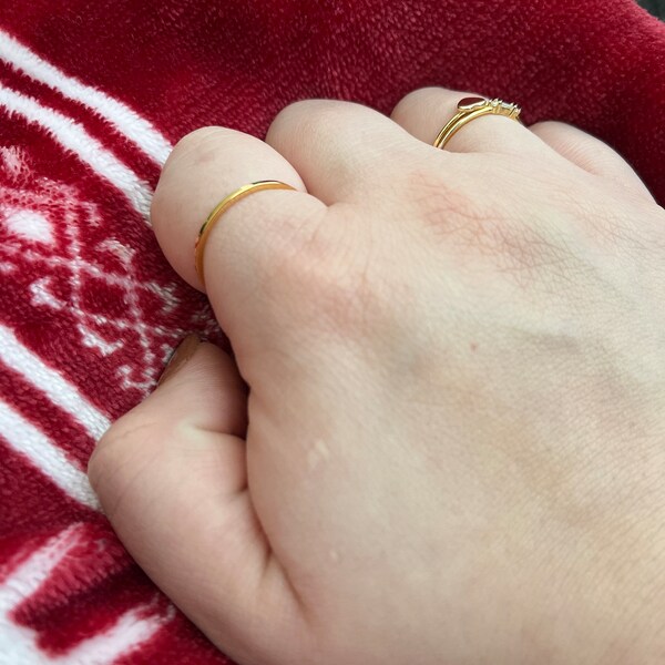 Thin Gold Ring, Stacking Ring, Simple Stacking Ring, Minimalist Ring, Simple Ring, Thin Ring ...