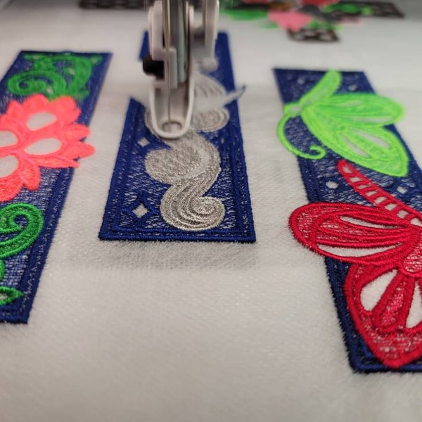 In the Hoop Free Standing Lace Bookmarks 5 Pack, Machine Embroidery ...