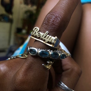 Personalized Name Ring Cursive Font Name Ring Custom Name - Etsy