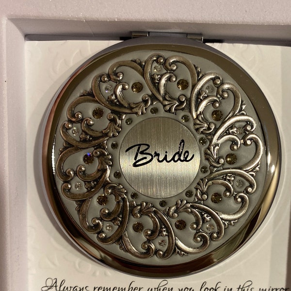 Bride Gift From Mom | Bridal Compact Mirror Gift, Bridal Compact Mirror ...