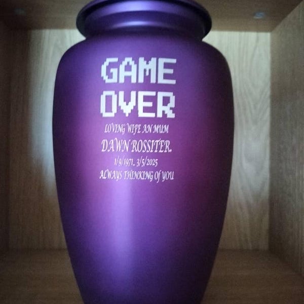 Game Over Cremation Urn for Ashes - Funeral Urn for Human - Urn for ...