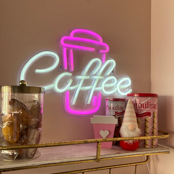Pink Coffee Sign, Pink Self Serve Coffee Bar Sign, Pink Coffee Station ...