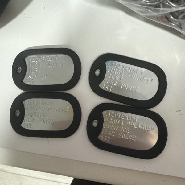 Stainless Steel US Army Dog Tag ID Set, Personalised & Embossed With ...