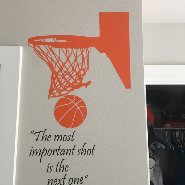 Basketball Hoop Wall Decal - Basketball Wall Decor, Basketball Vinyl ...