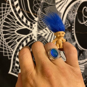 Silver Plated Adult Mood Ring, Silver Color Changing Mood Ring, Size 8 ...