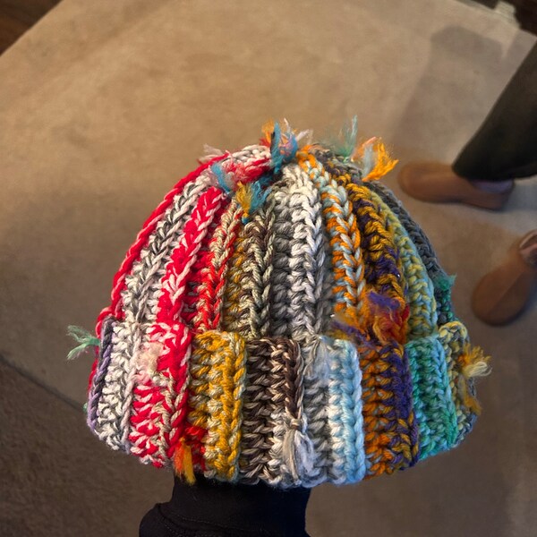 Scrappy Bucket Hat Crochet Scrap Yarn Recycled Upcycled Acrylic Fall ...