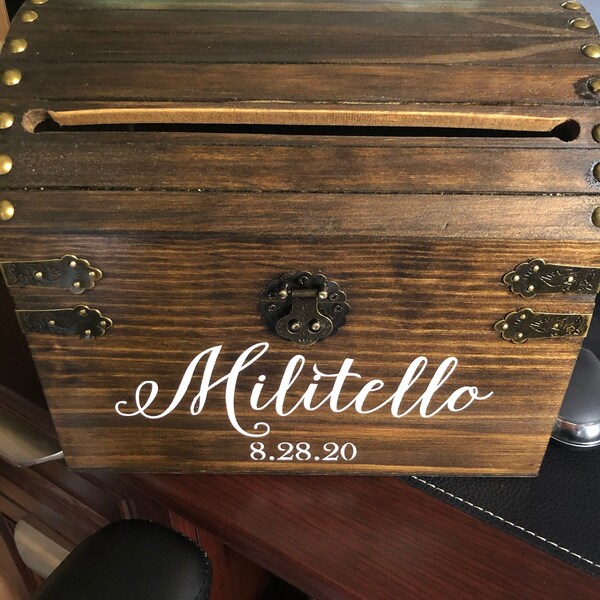 Boho Wedding Card Box, Rustic Card Box With Slot, Bridal Shower Card ...