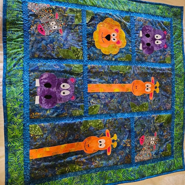 Blake's Jungle Quilt Pattern PDF - Baby Quilt PDF - Child Quilt PDF ...