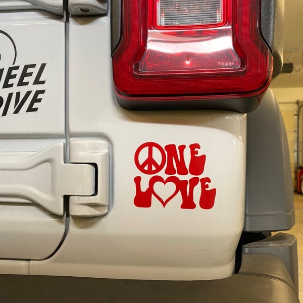 One Love Car Truck Van Window or Bumper Sticker Vinyl Decal USA Seller ...