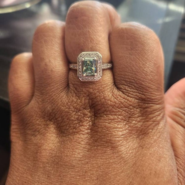 1 Carat Emerald Cut, Imperial Purple Moissanite, in 925 Sterling Silver ...