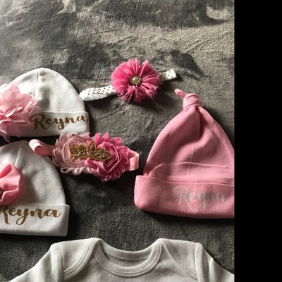 Personalized Baby Hat Baby Girls Hat Hospital Hat Newborn Hat With Name ...