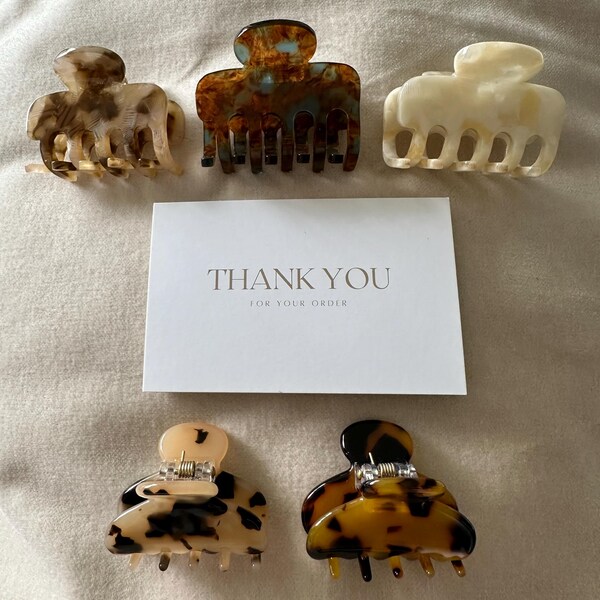 Wavy Hair Claw Clip, Large Wavy Hair Clip, Tortoise Shell Hair Clip ...