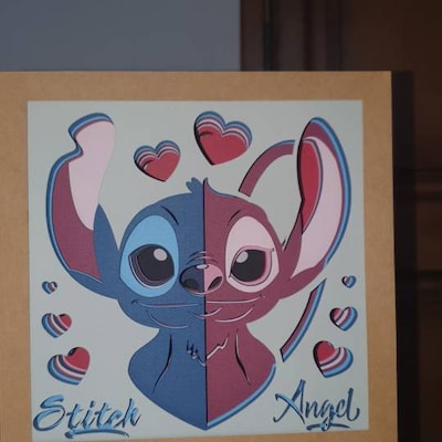 Stitch 2 Paper Cut Light Box Template Files, Shadow Box, 3D Papercut ...