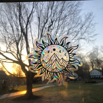 Sun and Moon Suncatcher Sticker, Window Decal, Window Sticker, Window ...