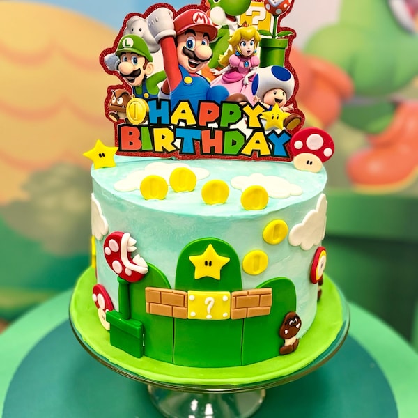 Mario Bros Fondant Cake Topper, Fondant Mario Bros, Mario Bros Party ...