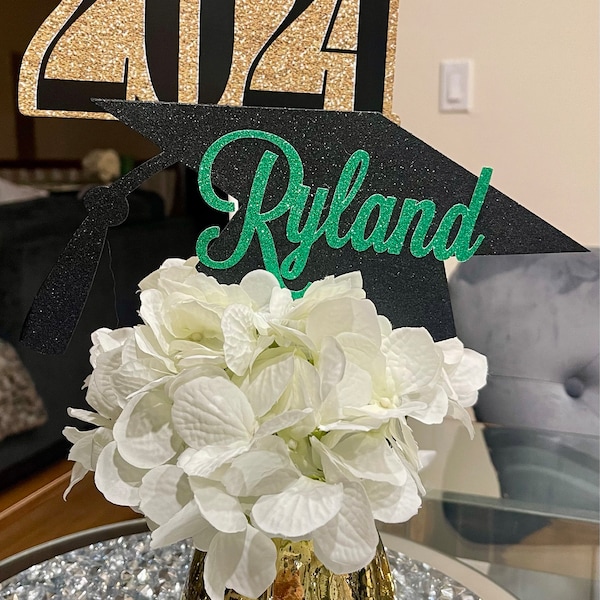 Graduation Centerpiece, Custom Centerpiece, Class of 2024 Gold ...