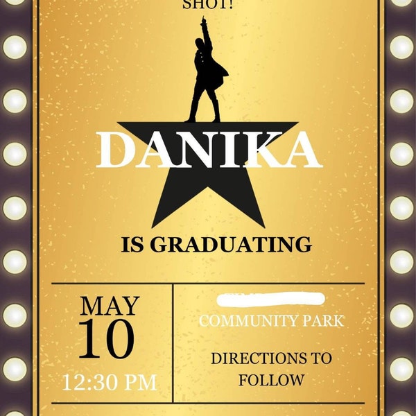 Hamilton Birthday Party Invitations - Printable Template, Editable ...