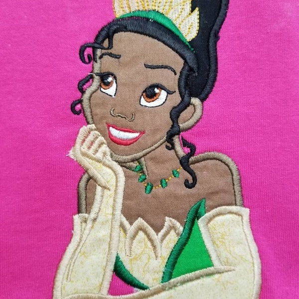 Princess Applique Embroidery Design, Baby Birthday Applique Embroidery ...