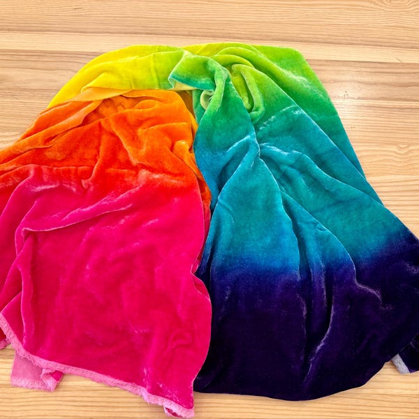 Autumn Leaves Velvet Panel | Hand-dyed Velvet | Ombré Velvet | Nuno ...