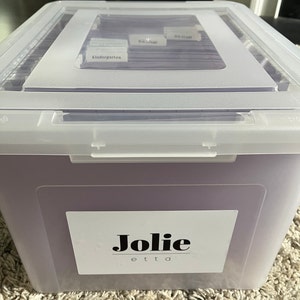 Printable Milestone Box Labels Name Decal for School File - Etsy