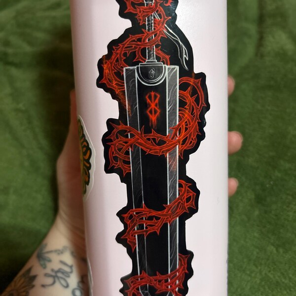 Dragonslayer Sword Sticker, Guts’ Sword Waterproof Vinyl Sticker, Dark ...