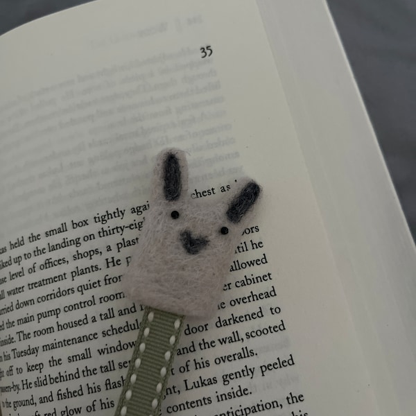 Woolly Bunny Bookmark - Needle Felt Felted Handmade Wool Rabbit Book ...