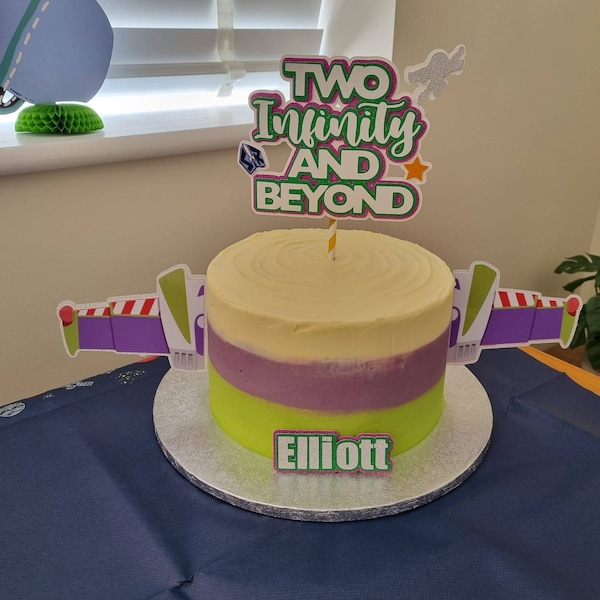Two Infinity and Beyond Birthday Cupcake Topper, Custom Toy Story Cake ...