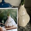 Ceramic Garlic Pot, Garlic Keeper, Pottery Garlic Holder, Cottage ...
