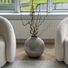 Rustic Clay Vase With Stripe Detail Natural Earthy Brown Painted Wood ...