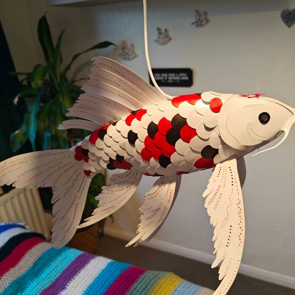 15-PACK DIY Paper Koi Lantern - Light up Your Home With 3D Puzzle Fish ...