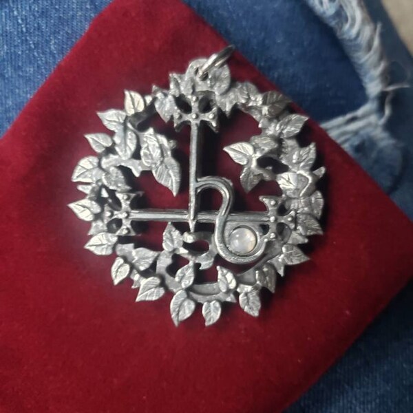 Sigil of Lilith Pendant With Rainbow Moonstone, Lilith's Sigil Necklace ...